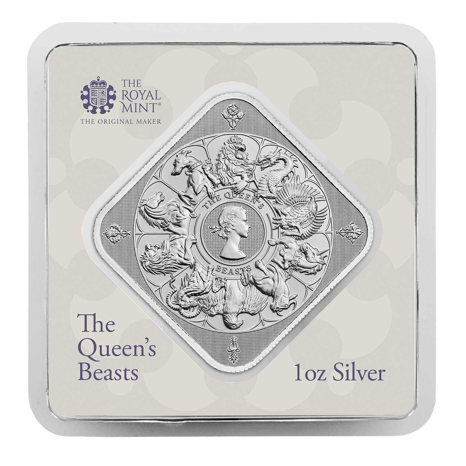 The Queen’s Beasts ” Completer ” 1oz Silver Bullion Bar in Assay card ...